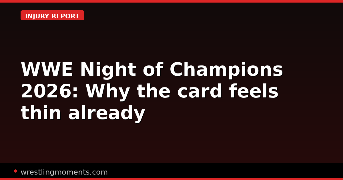 WWE Night of Champions 2026: Why the card feels thin already