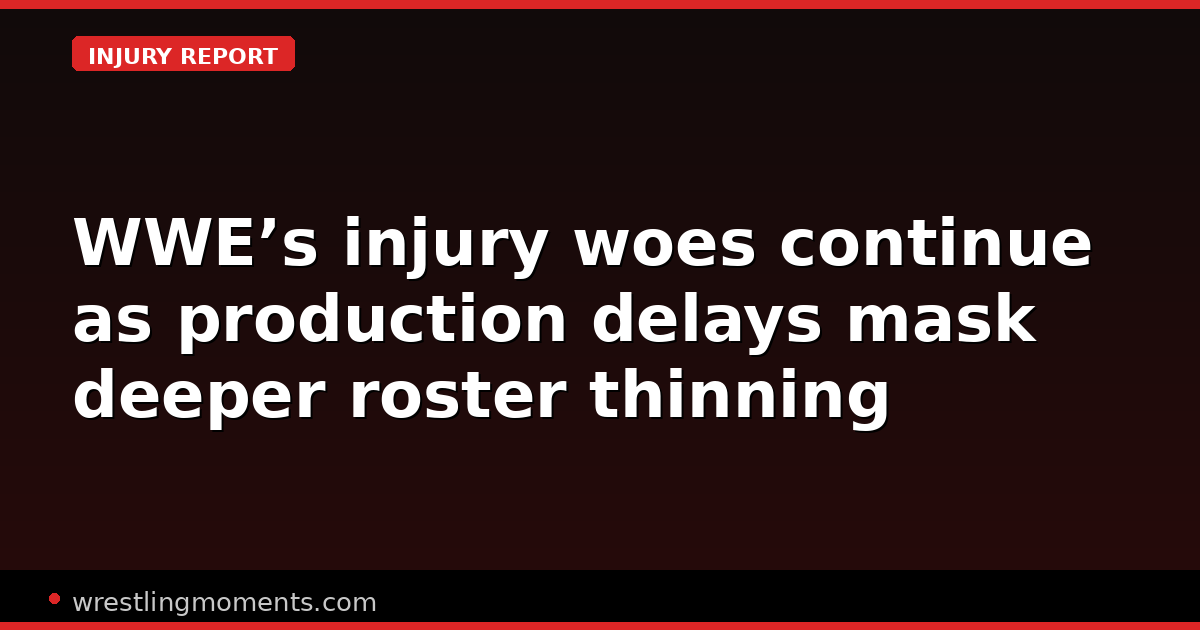 WWE’s injury woes continue as production delays mask deeper roster thinning